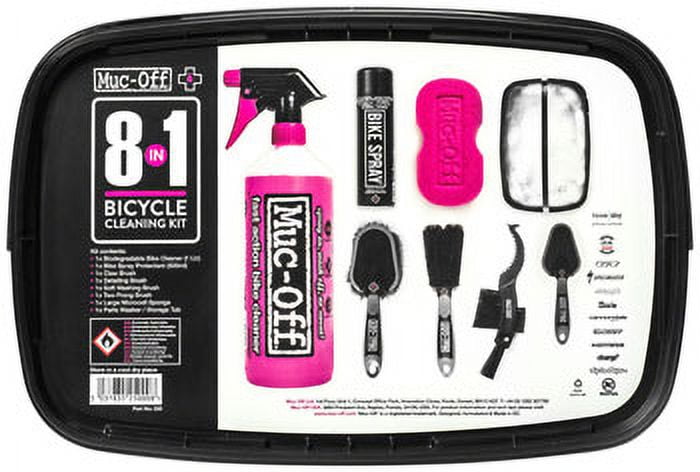 Muc-Off 8-in-1 Cleaning Kit, Bicycle Cleaner, Brushes, Bike Spray ...