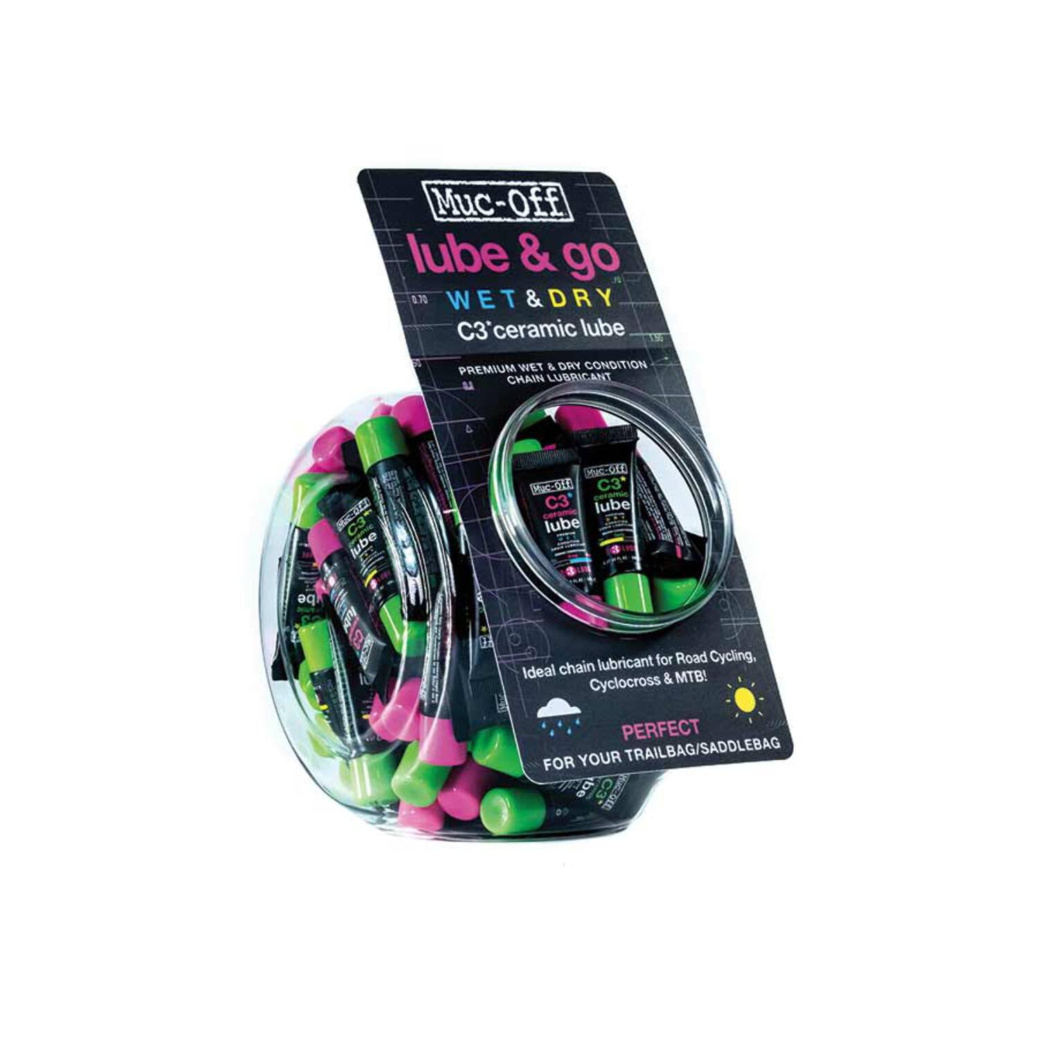 Muc-Off C3 Wet/Dry Ceramic Bike Chain Lube Sample Jar, 5ml Wet & Dry ...