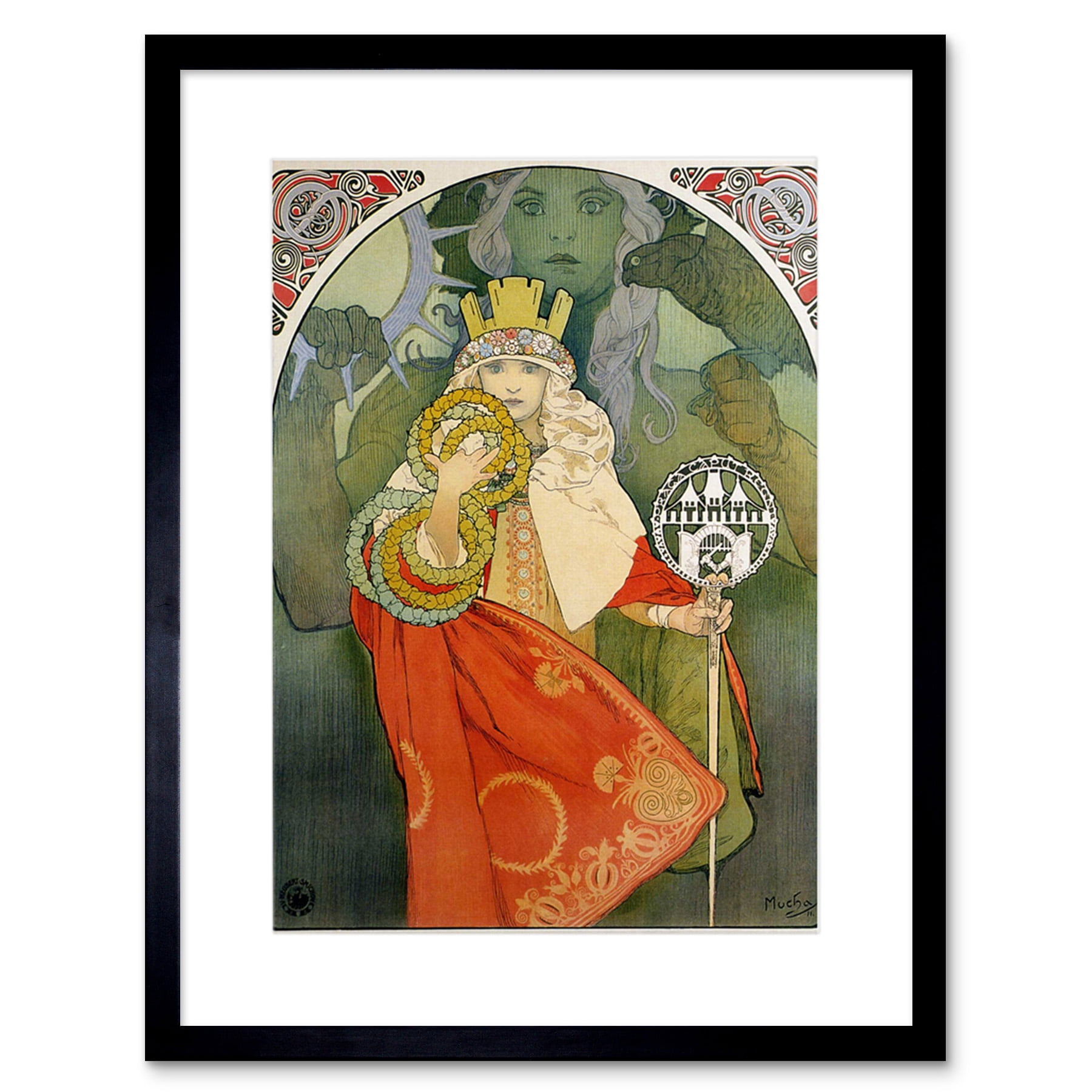 Mucha 6th Sokol Festival 1912 Artwork Framed Wall Art Print 9X7 Inch ...