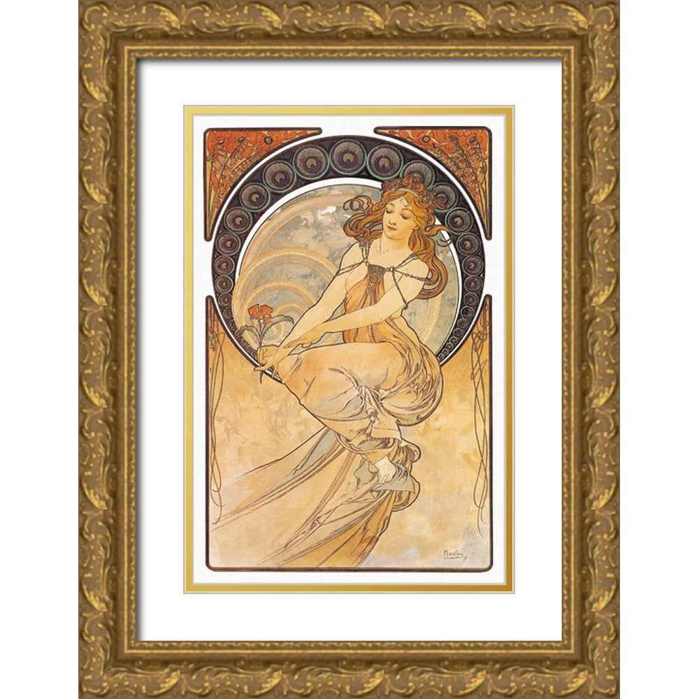 Mucha, Alphonse 11x14 Gold Ornate Wood Framed with Double Matting ...