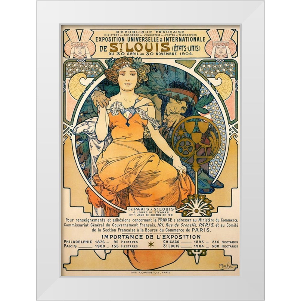 Mucha, Alphonse 11x14 White Modern Wood Framed Museum Art Print Titled ...