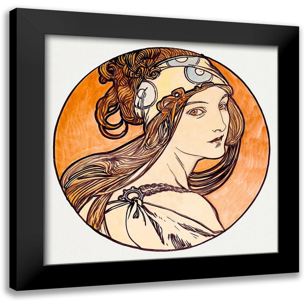 Mucha, Alphonse 12x12 Black Modern Framed Museum Art Print Titled ...