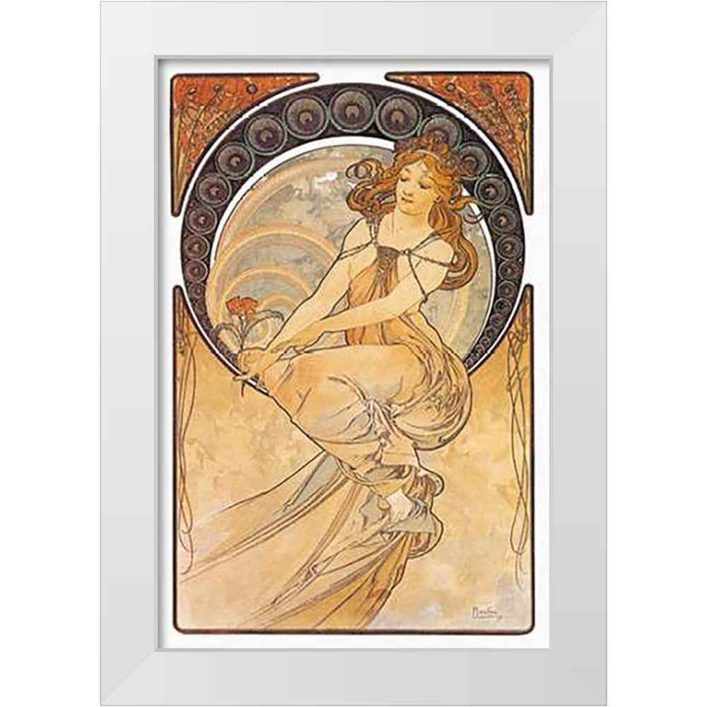 Mucha, Alphonse 13x18 White Modern Wood Framed Museum Art Print Titled ...