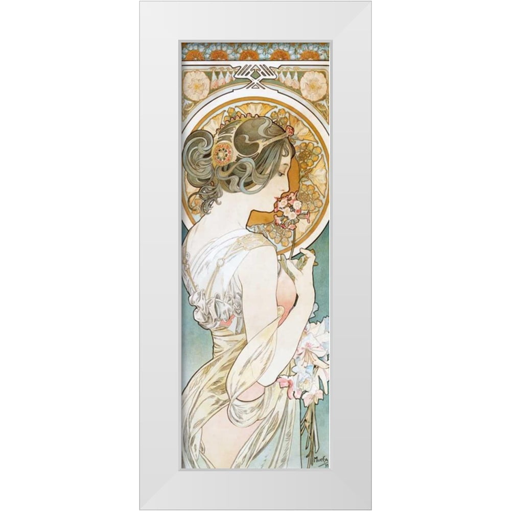 Mucha, Alphonse 14x32 White Modern Wood Framed Museum Art Print Titled ...