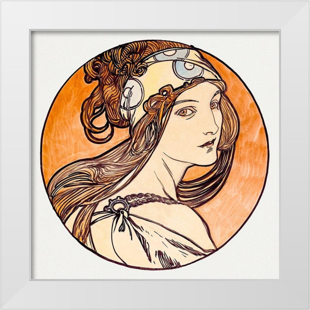 Mucha, Alphonse 15x15 White Modern Wood Framed Museum Art Print Titled ...