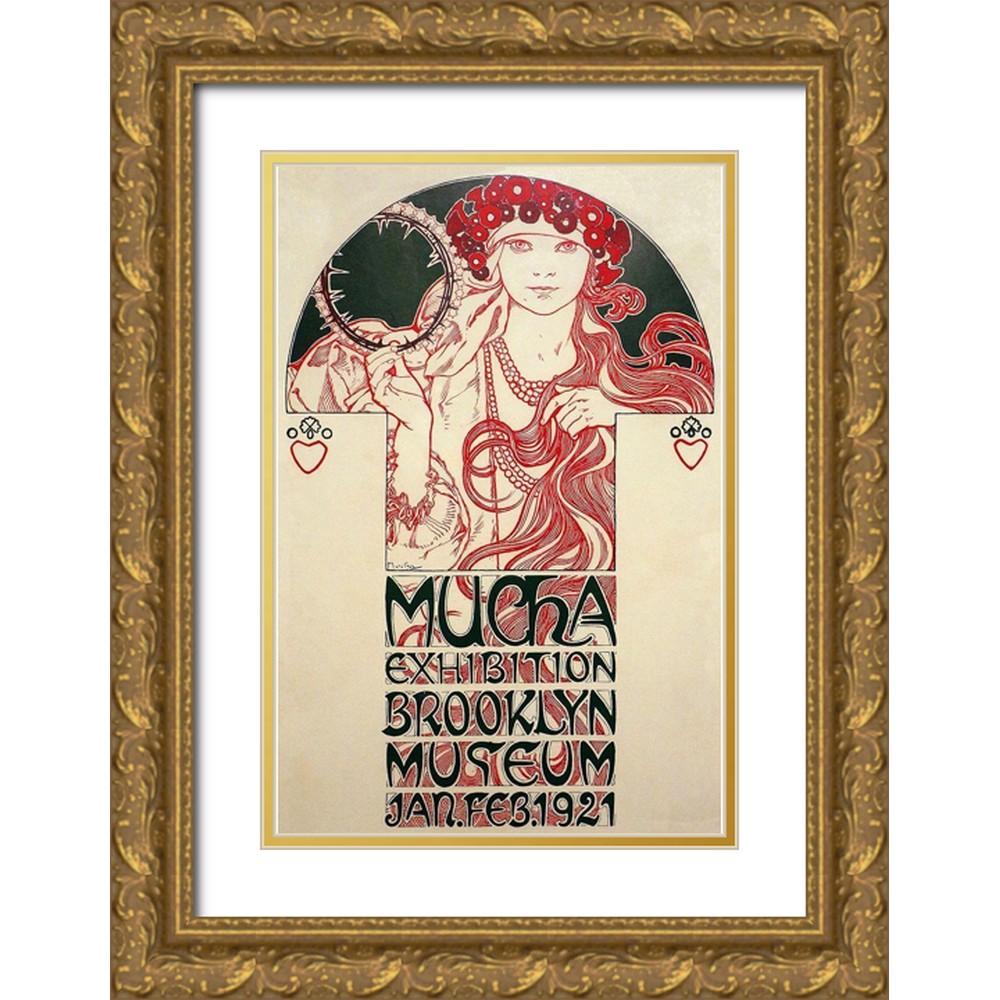Mucha, Alphonse 17x24 Gold Ornate Wood Framed with Double Matting ...
