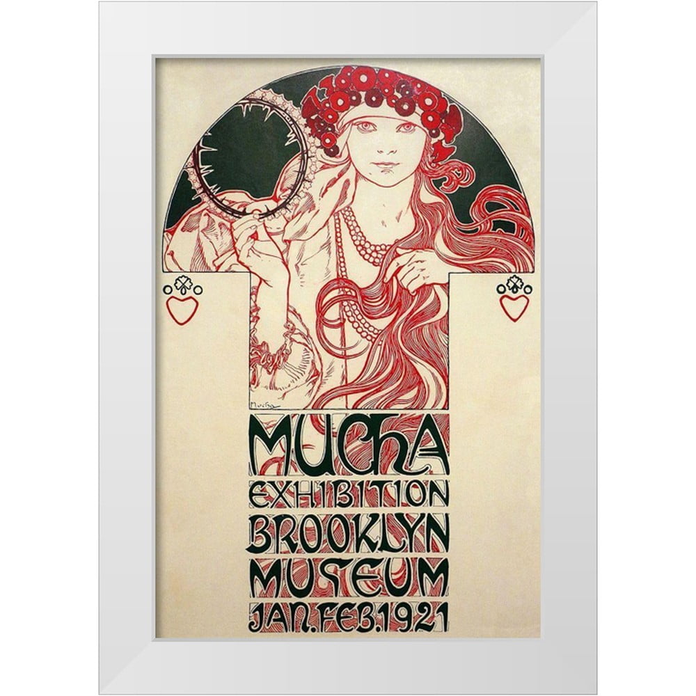 Mucha, Alphonse 17x24 White Modern Wood Framed Museum Art Print Titled ...