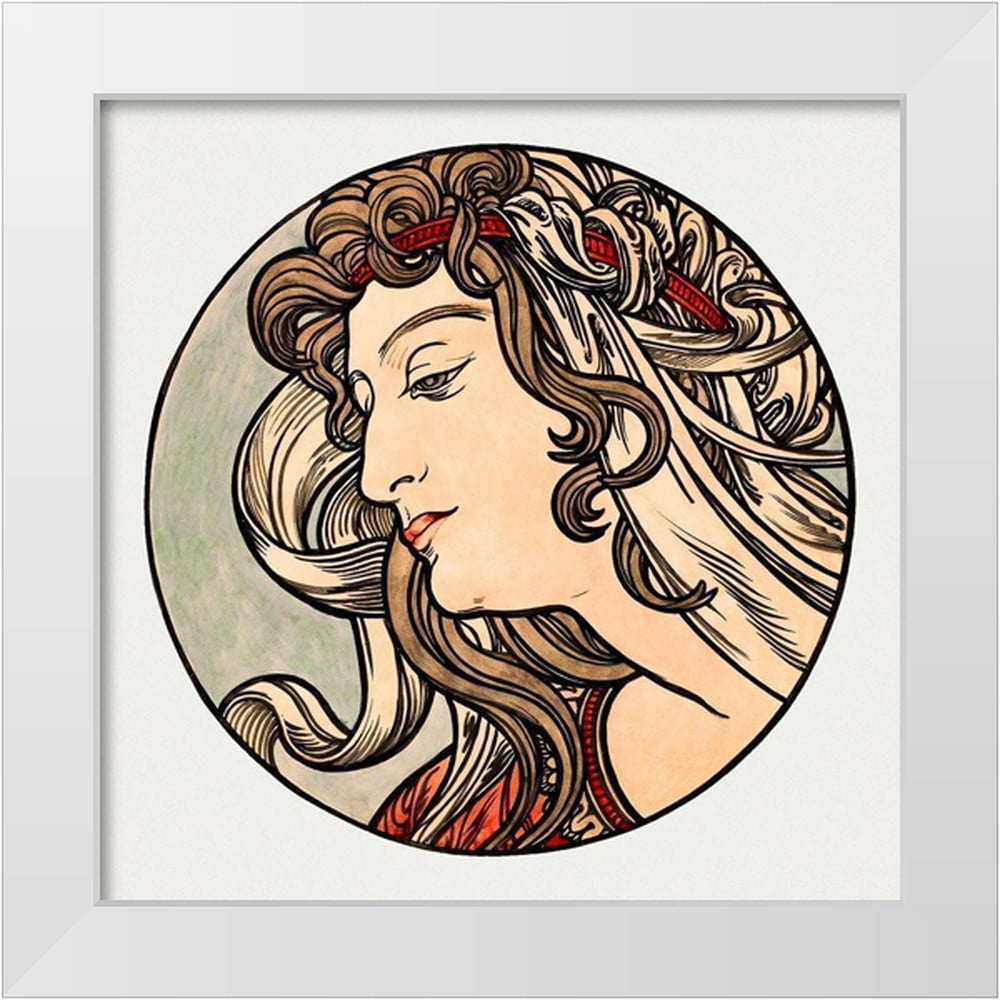 Mucha, Alphonse 26x26 White Modern Wood Framed Museum Art Print Titled ...