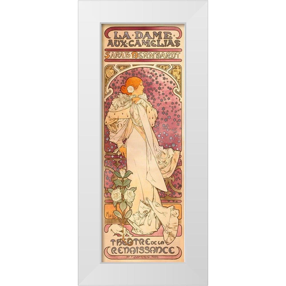 Mucha, Alphonse 7x14 White Modern Wood Framed Museum Art Print Titled ...