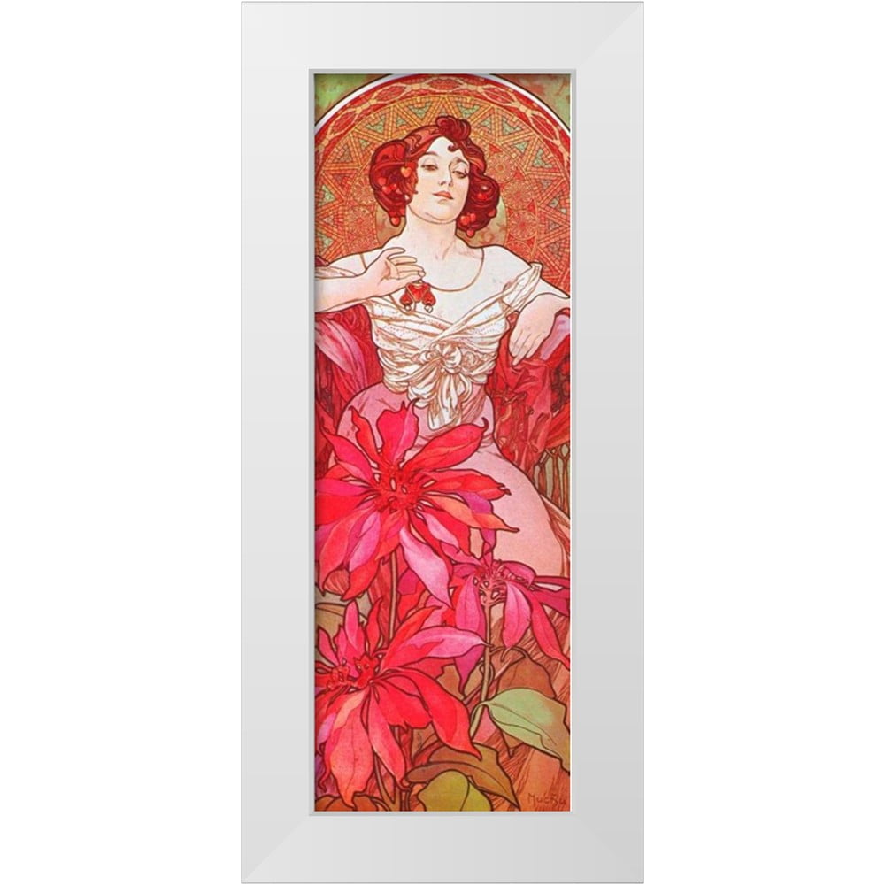 Mucha, Alphonse 7x14 White Modern Wood Framed Museum Art Print Titled ...