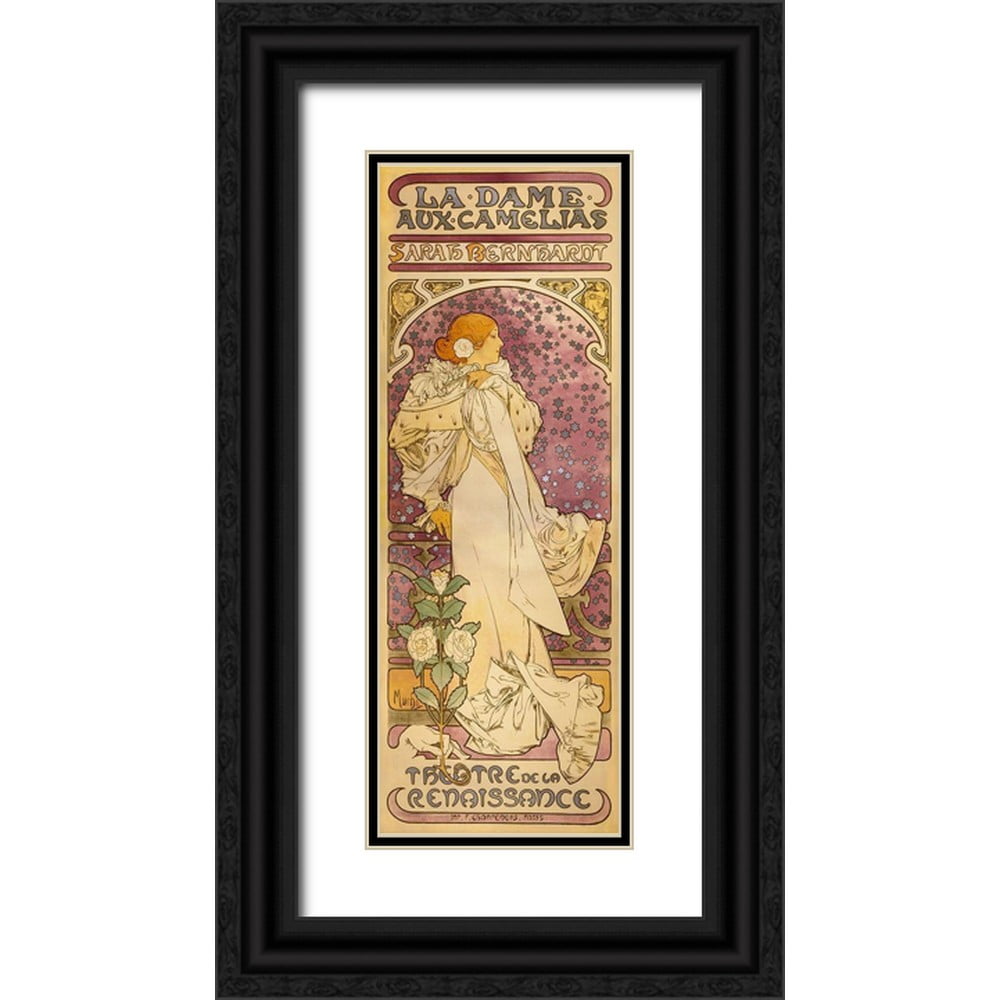 Mucha, Alphonse 8x14 Black Ornate Wood Framed with Double Matting ...