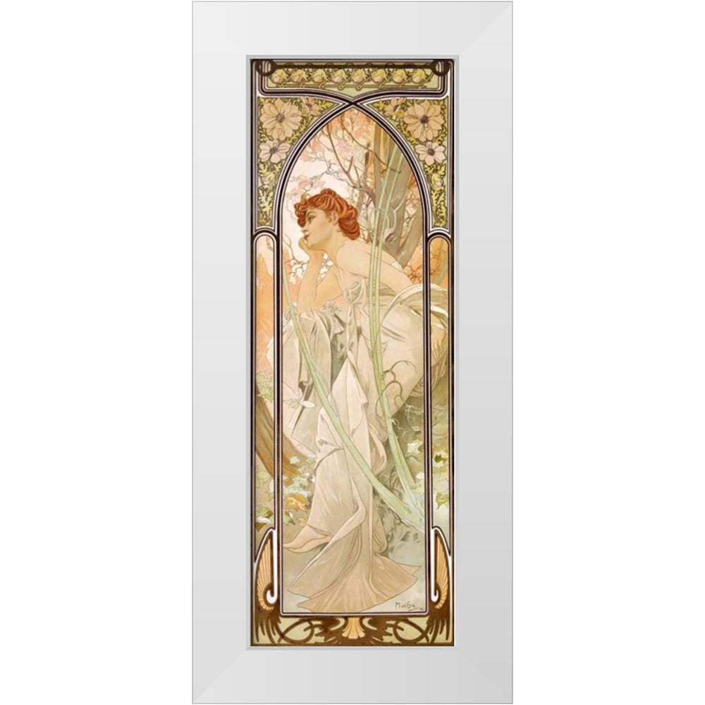 Mucha, Alphonse 9x18 White Modern Wood Framed Museum Art Print Titled ...