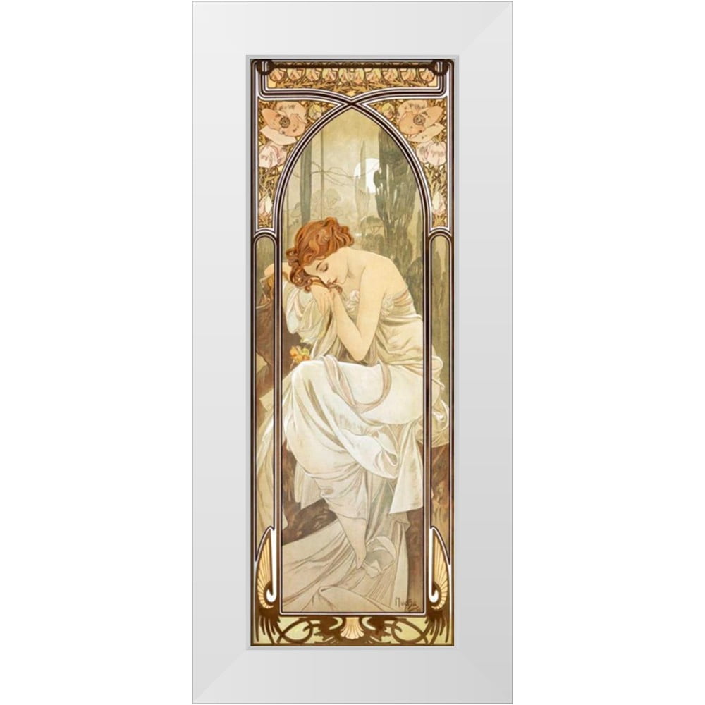 Mucha, Alphonse 9x18 White Modern Wood Framed Museum Art Print Titled ...