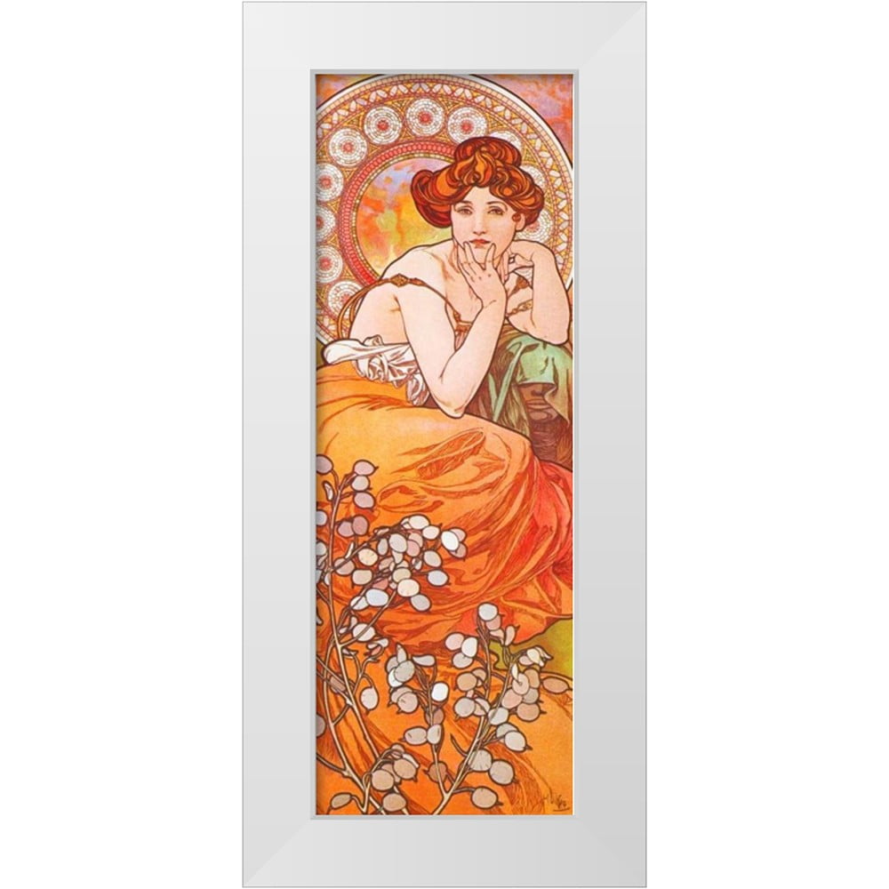 Mucha, Alphonse 9x18 White Modern Wood Framed Museum Art Print Titled ...