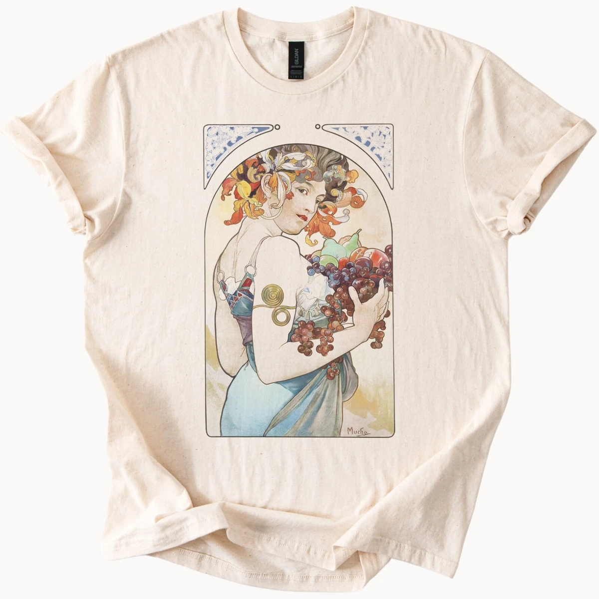 Mucha Fruit Art Nouveau Tee Alphonse Mucha Shirt, Vintage T-Shirt - All ...