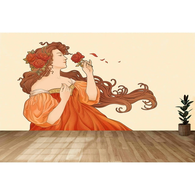 Mucha Goddess Wall Mural, Mucha Goddess Wall Painting, 3d Wallpaper ...
