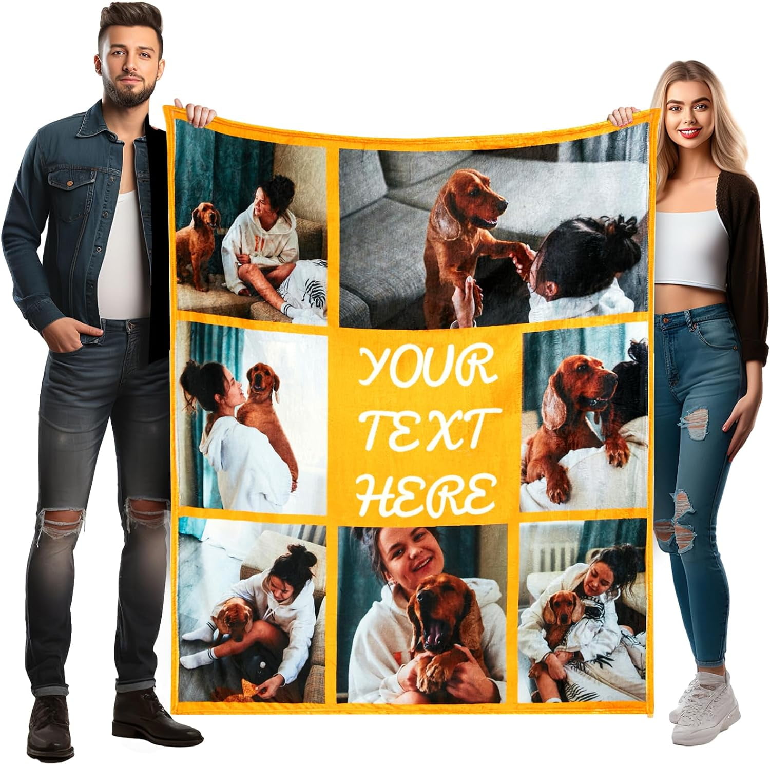Muchenggift Customizable Picture Blanket, Personalized Collection ...