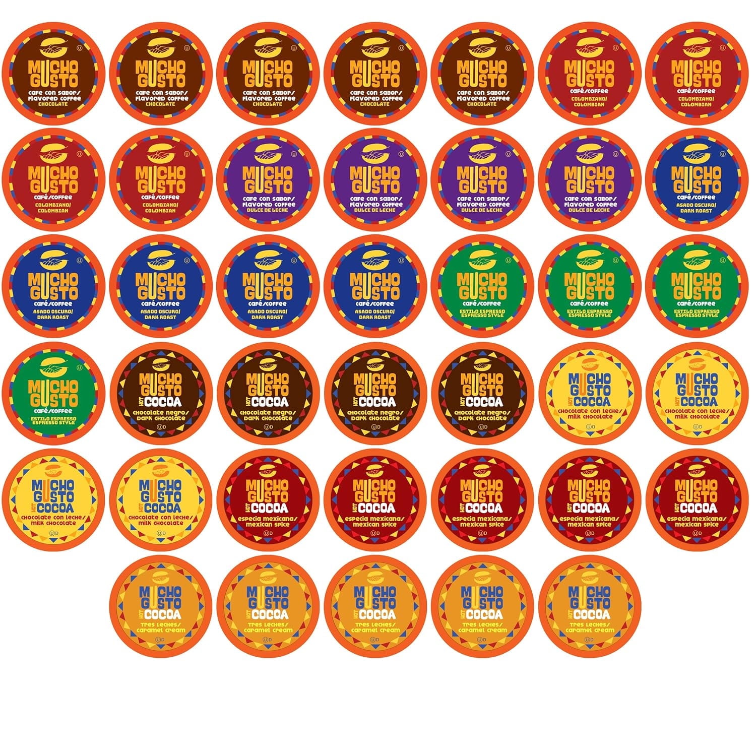 Mucho Gusto Assorted Coffee and Hot Cocoa Variety Pack Pods, Keurig 2.0 ...