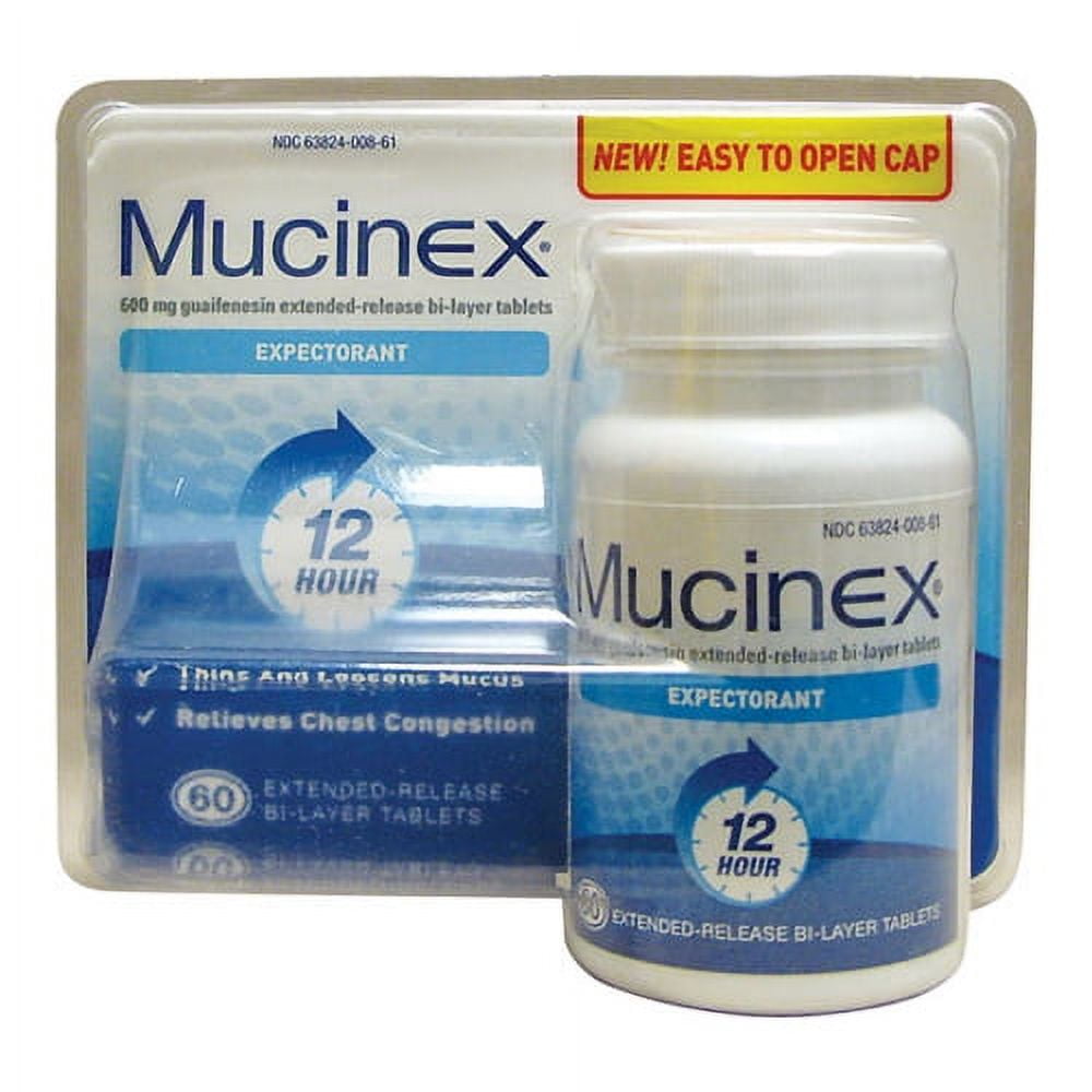 Mucinex 12 Hour Expectorant Guaifenesin 600 Mg Extended Release Tablets ...