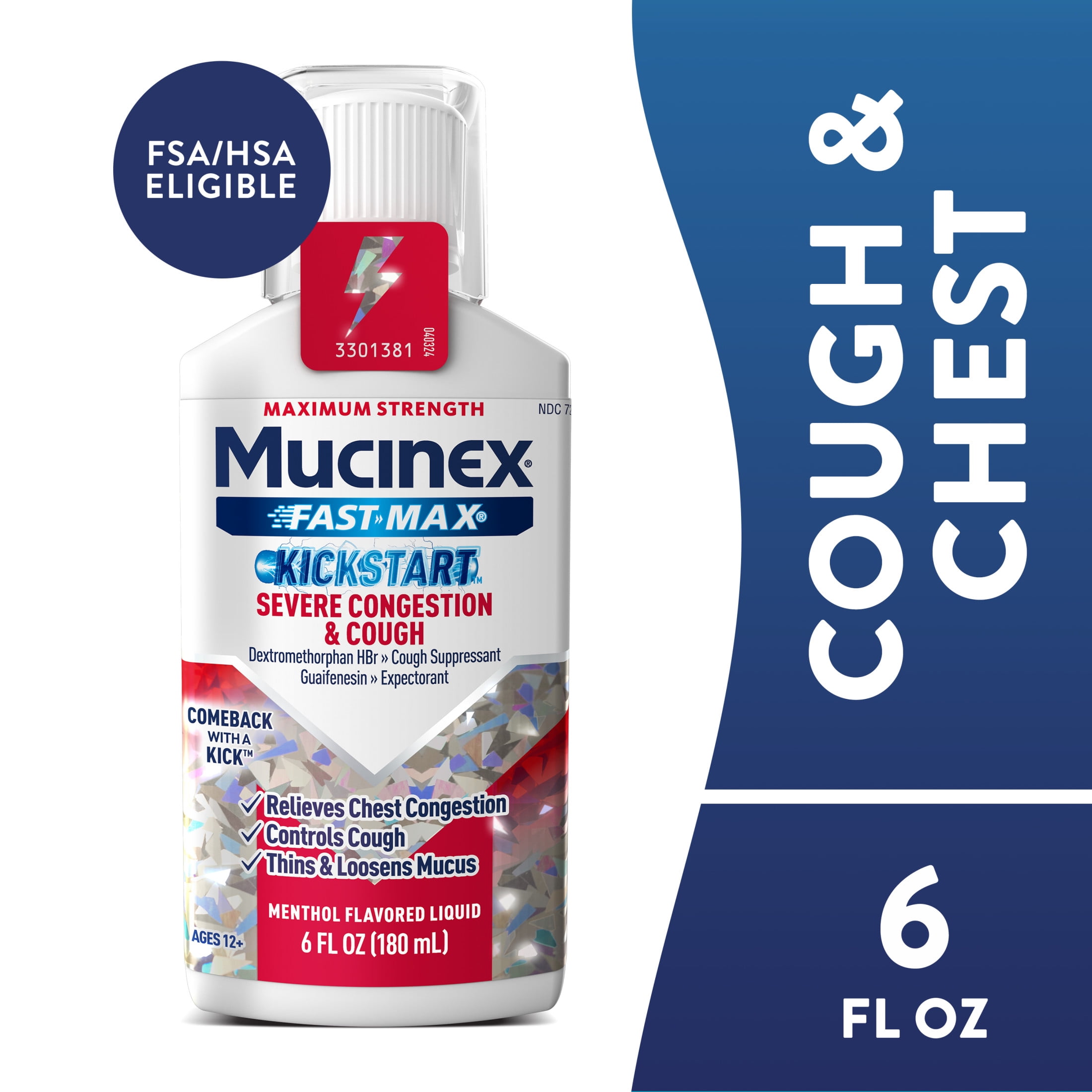 Mucinex Fast-Max Severe Congestion and Cough Liquid for Ages 12 Plus ...