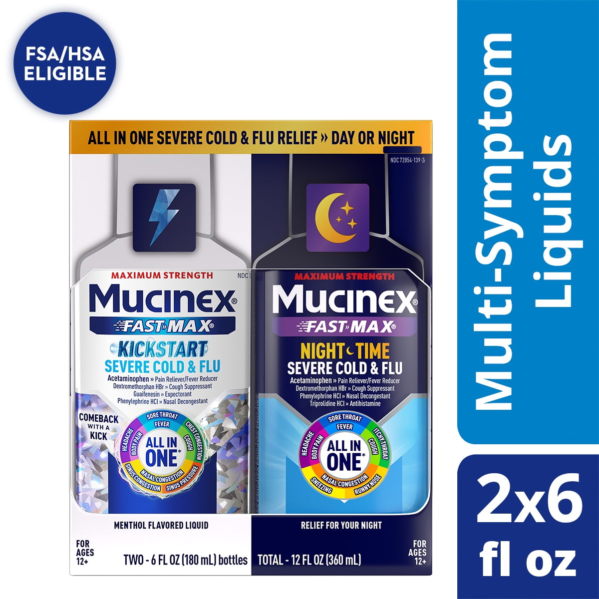 Mucinex Fast Max Kickstart And Night Time Severe Cold And Flu Medicine For Adults Cough Medicine