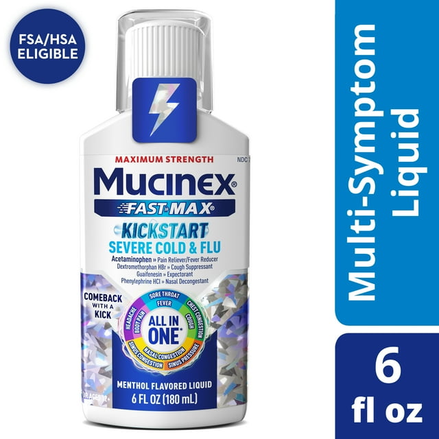Mucinex Fast-Max Kickstart Severe Cold and Flu Medicine for Adults ...