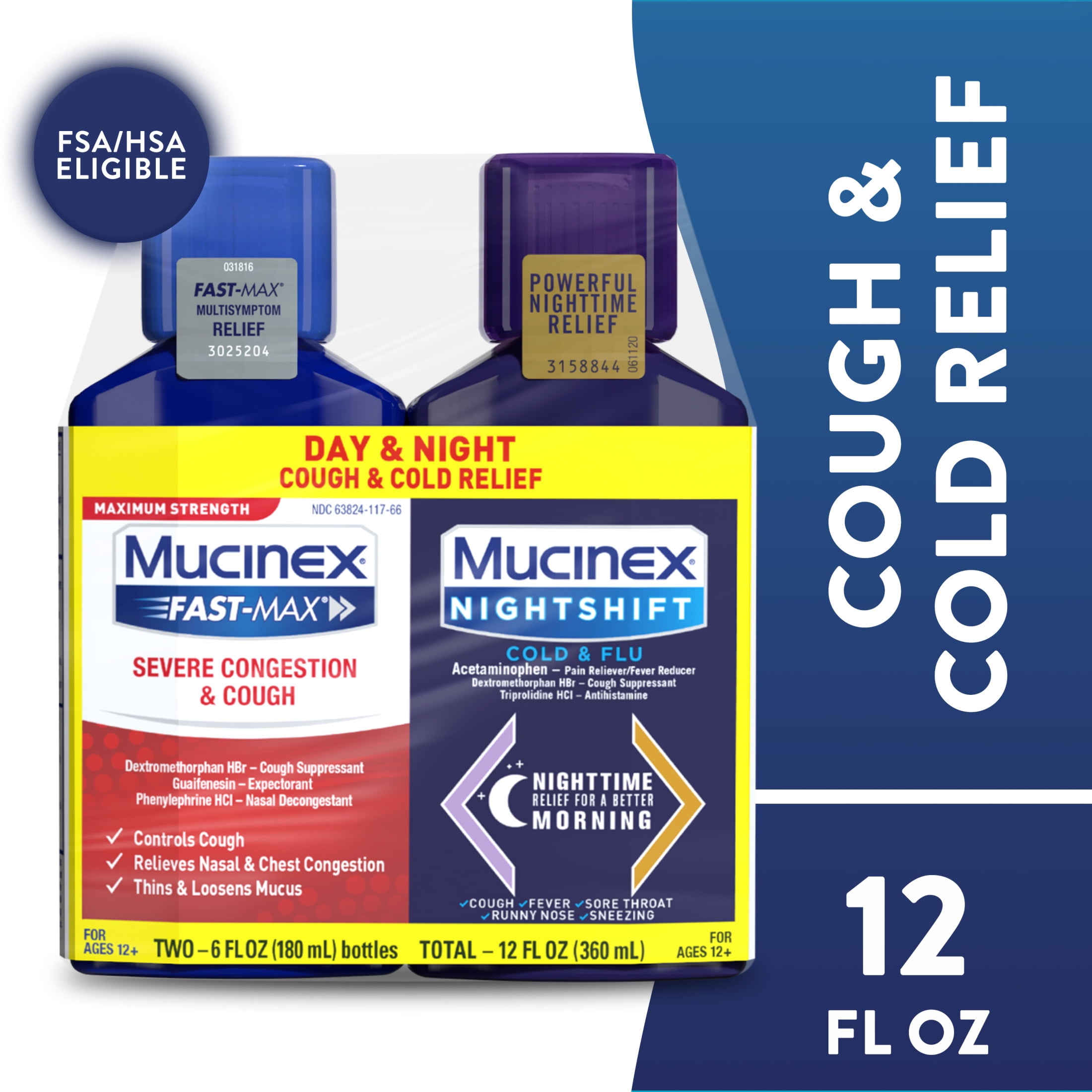 Mucinex Fast-Max Severe Congestion & Cough & Nightshift Cold & Flu ...
