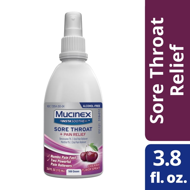 Mucinex® InstaSoothe Numbing Medicine for Adults: Sore Throat + Pain ...