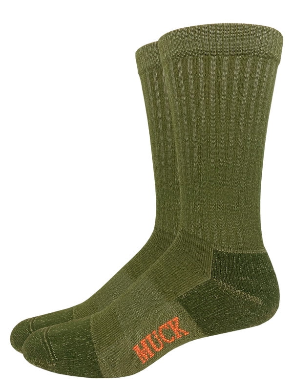 Muck Boot Mens Ultra Dri Year Round Crew Boot Socks 2 Pair Pack ...