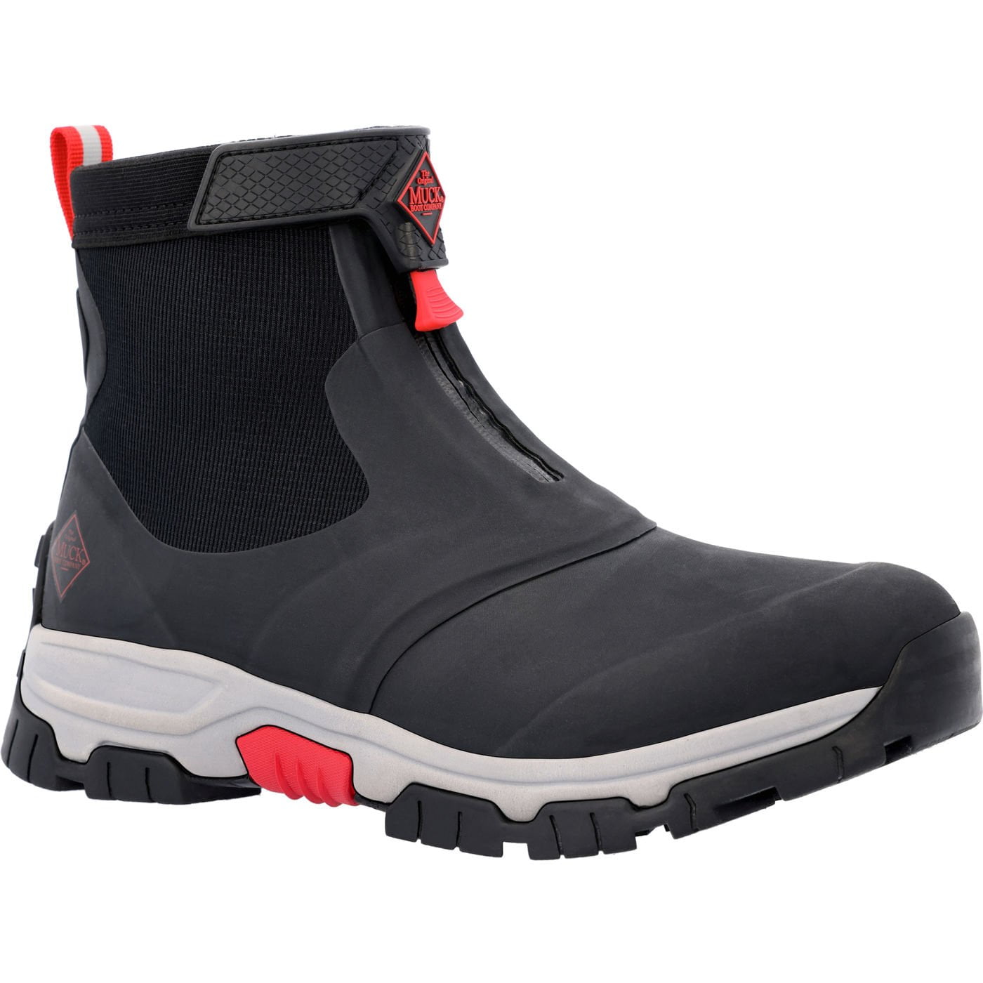 Muck Men's Apex Mid Zip, Black/Gray/Red - Walmart.com