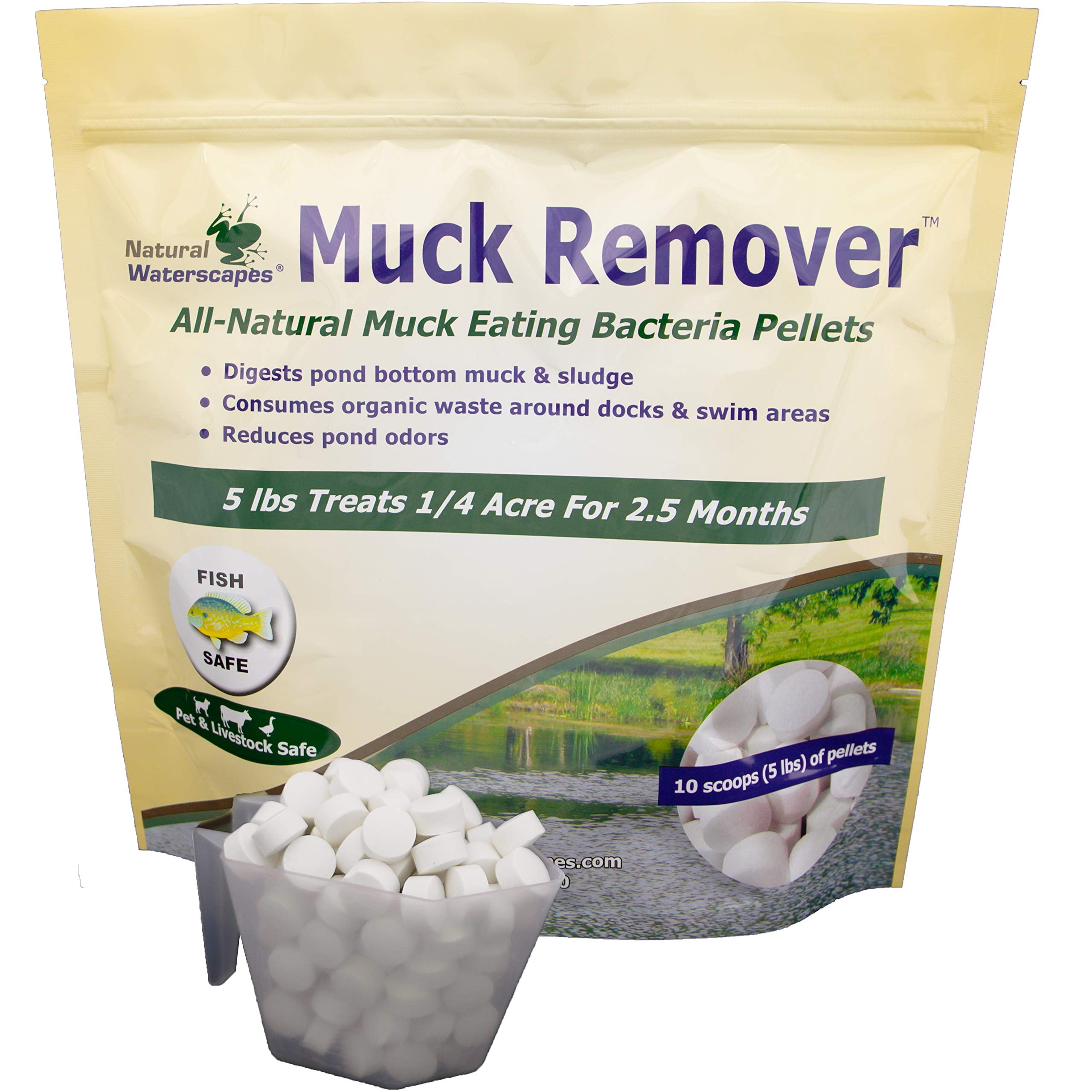 Muck Remover Beneficial Bacteria Pellets 5 lbs, Natural Pond Sludge ...