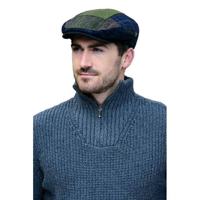 Mucros Weavers 100% Wool Tweed Irish Patchwork Flat Cap Made in Ireland ...