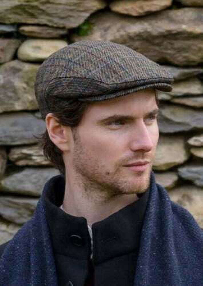 Mucros Weavers Adult Male Irish Wool Trinity Flat Cap- Donegal Green ...