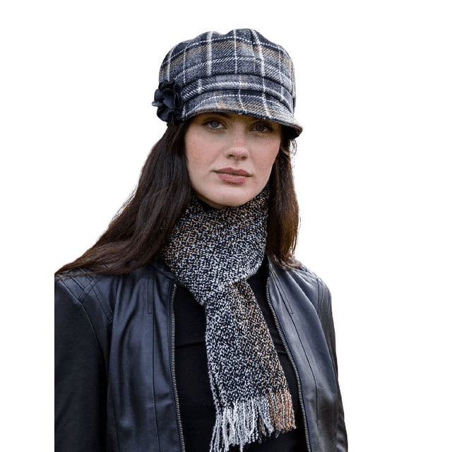 Mucros Weavers Irish Women's 100% Wool Tweed Newsboy Hat Made in ...