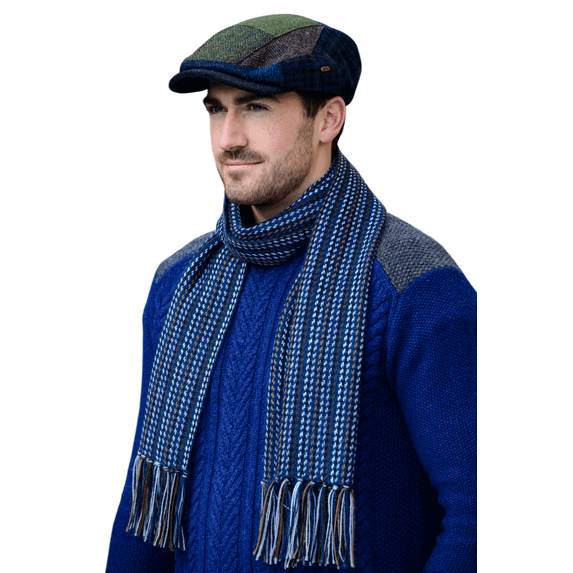 Mucros Weavers Men's 100% Wool Tweed Flat Kerry Flat Cap Made in ...
