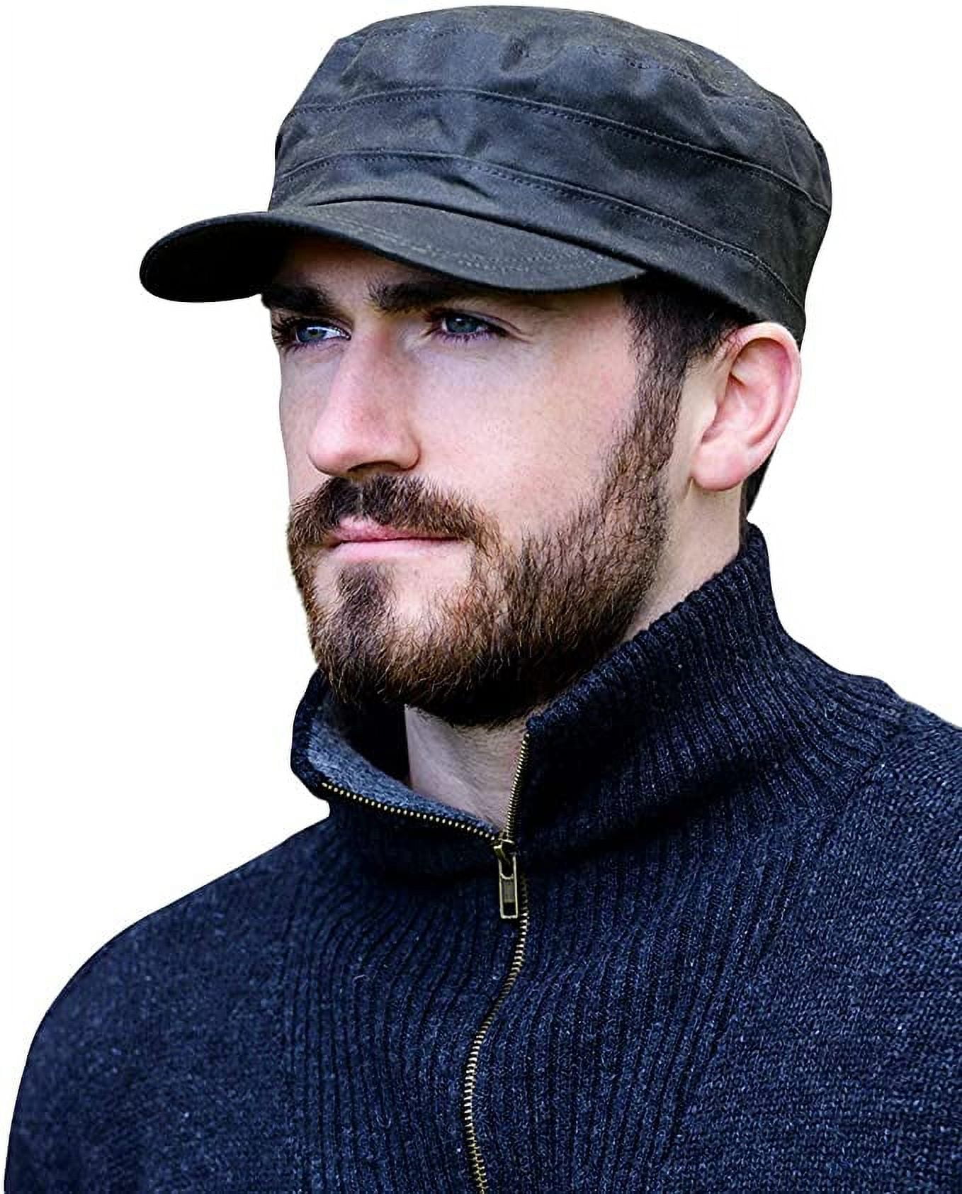 Mucros Weavers Men's Fisherman Cap 100% Waxed Cotton Skipper Hat Made ...