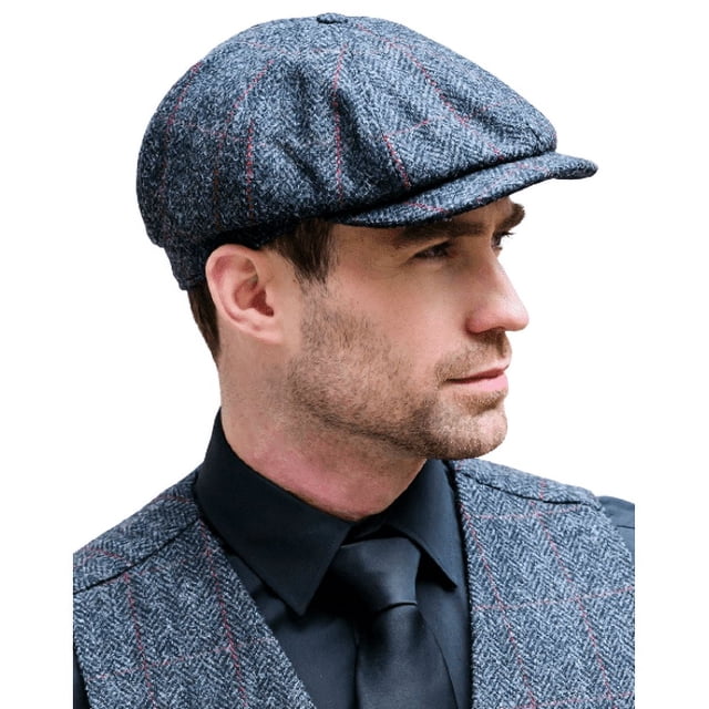 Mucros Weavers Men's Newsboy Cap 100% Wool Tweed Irish 8-Piece Driving ...