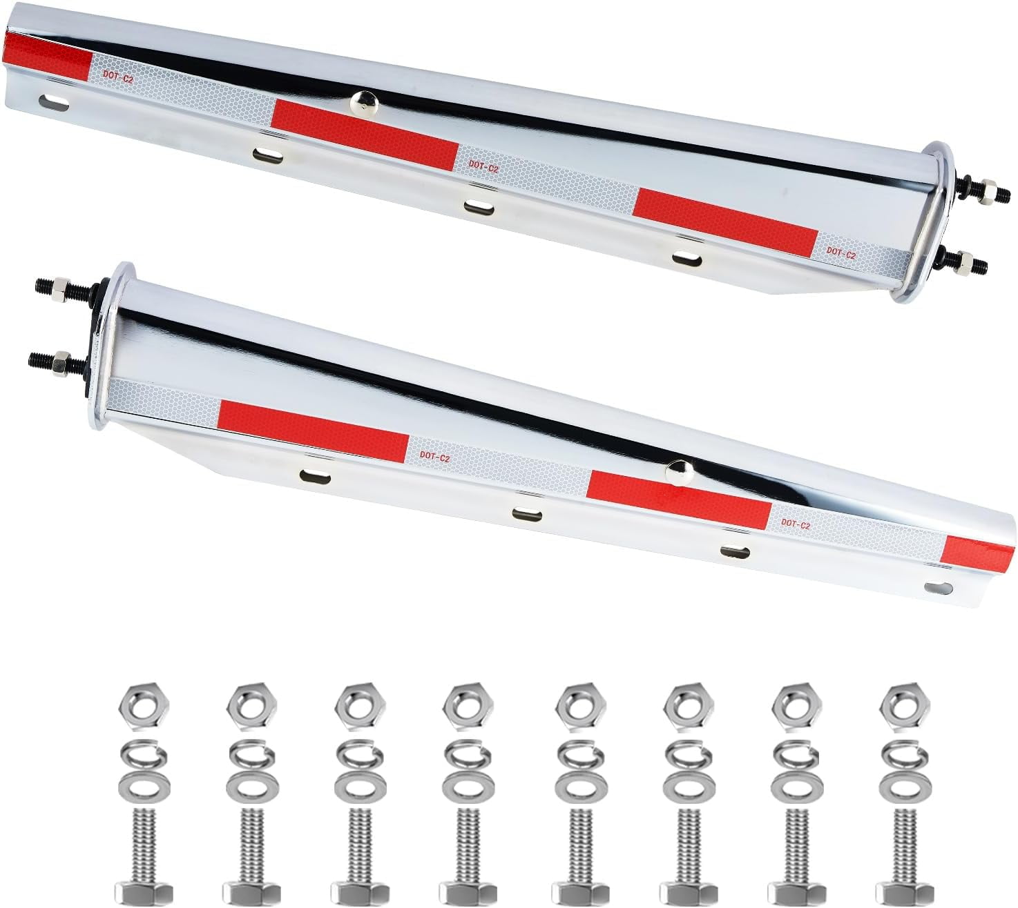 Mud Flap Hanger Set Carbon Steel Chromed Finish, 30" Length Rear Bar ...