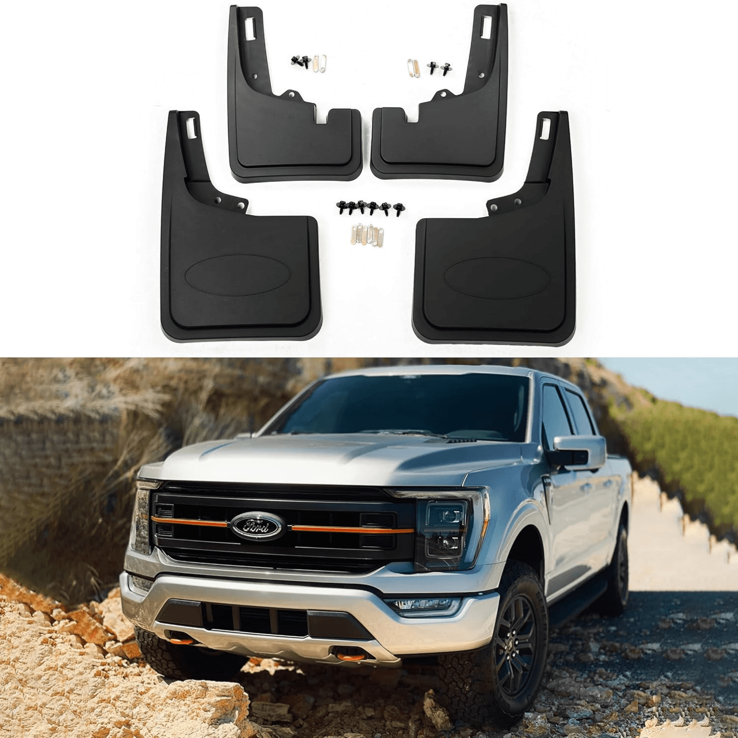 Mud Flaps Fit for 2021-2024 Ford F150 Mud Flaps No Drill Guards Splash ...