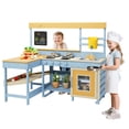 Mud Kitchen for Kids Outdoor Wooden Pretend Play Kitchen Set with See ...