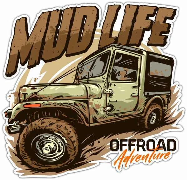 Mud Life Off Road Explore Wildlife Adventure Car Stickerphone Decal ...