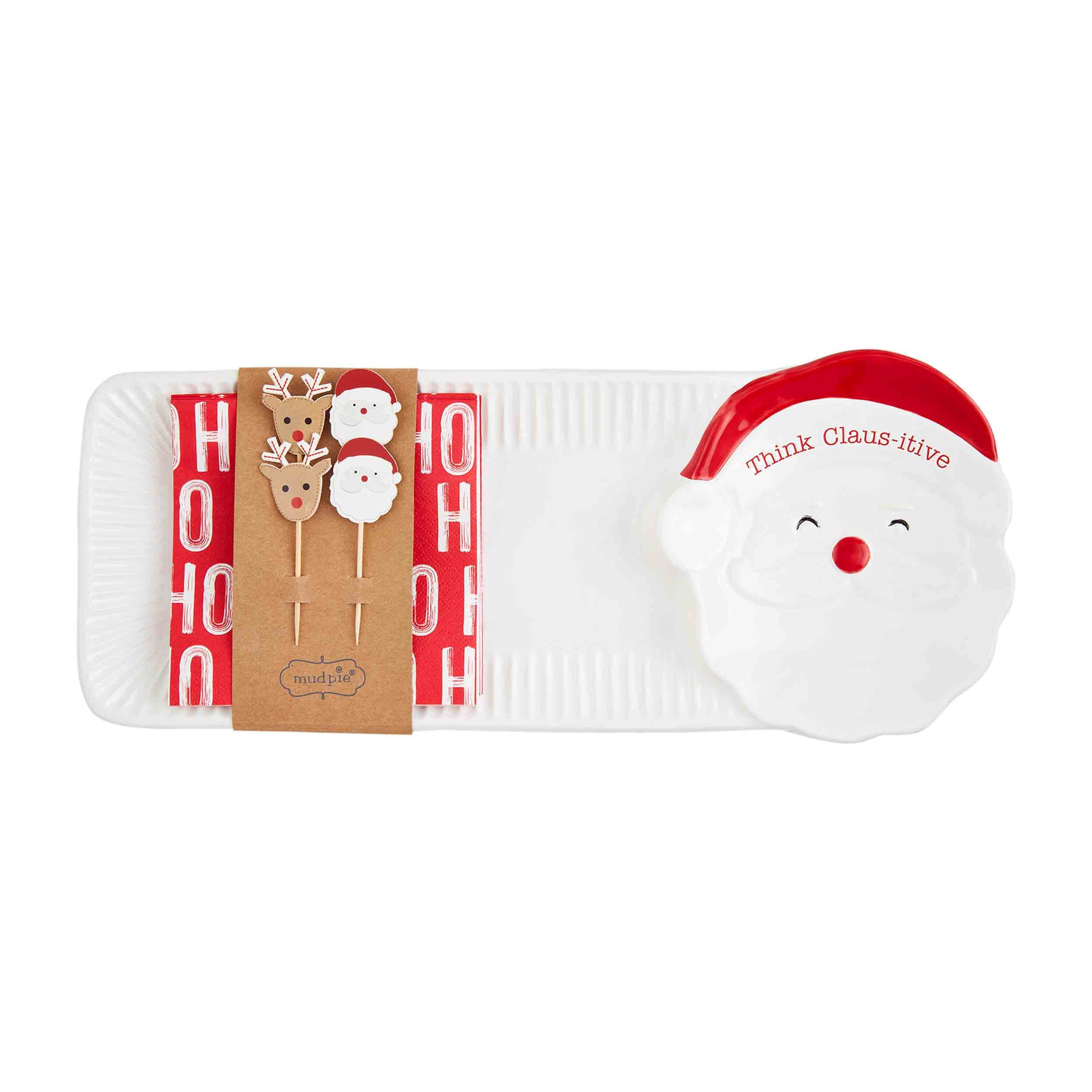 Mud Pie Circa Chirstmas Hostess Set, 6 1/4" x 14 1/2, Santa - Walmart.com