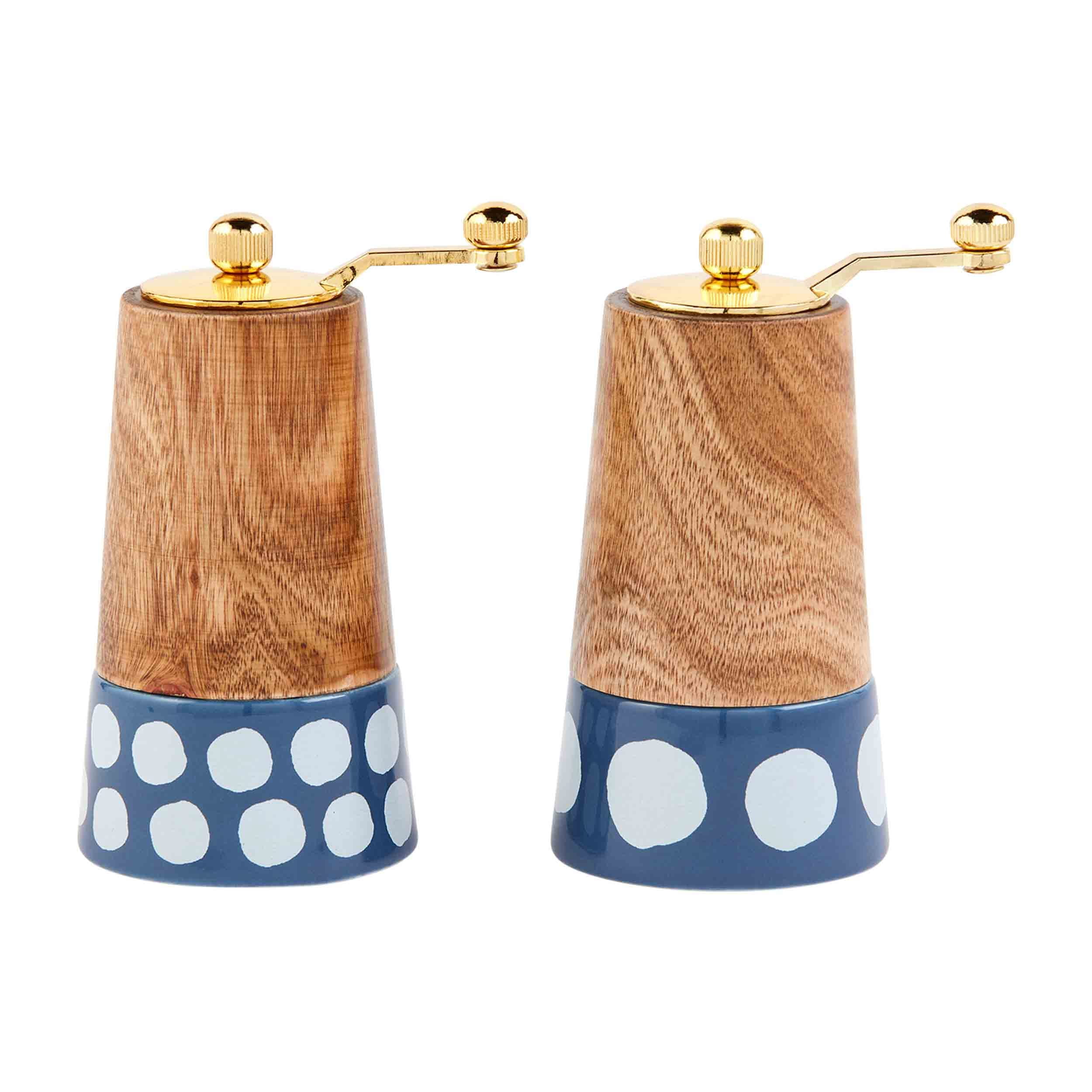 Mud Pie Dot Enamel S P Grinder Set; 5" X 2 3/4" Dia - Walmart.com