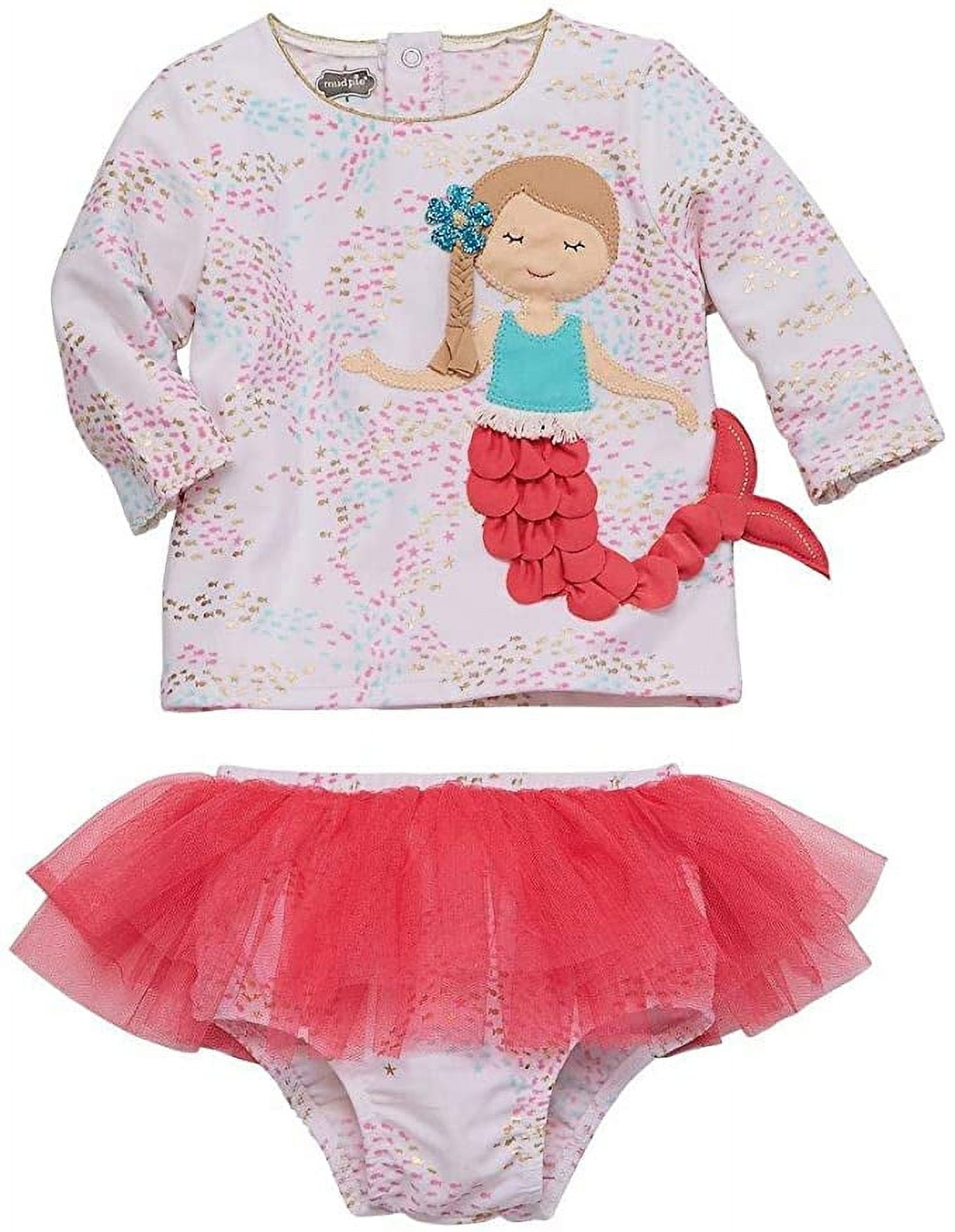 Mud Pie Girl Mermaid Rash Guard Set 9-12 - Walmart.com