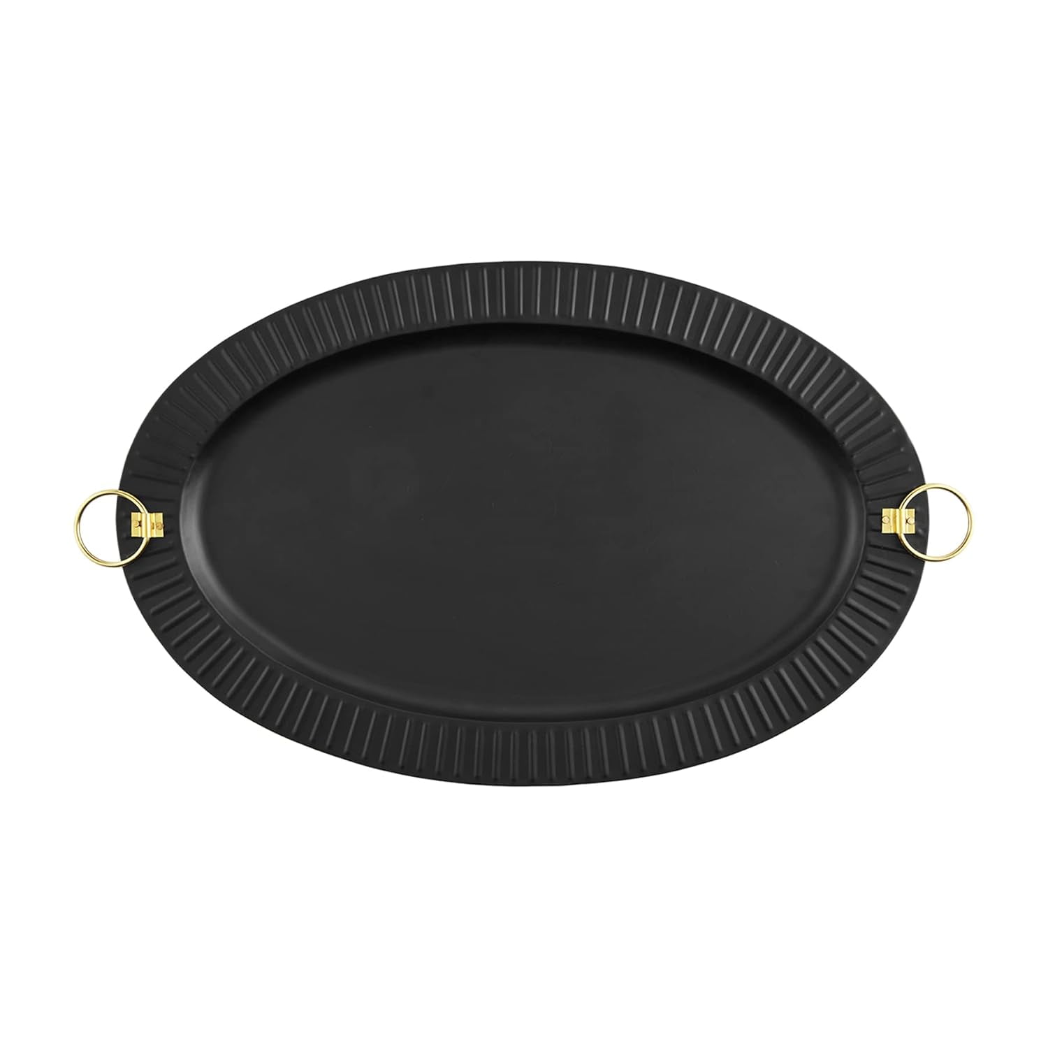 Mud Pie Tin Oval Tray, Black, 17" x 26" - Walmart.com