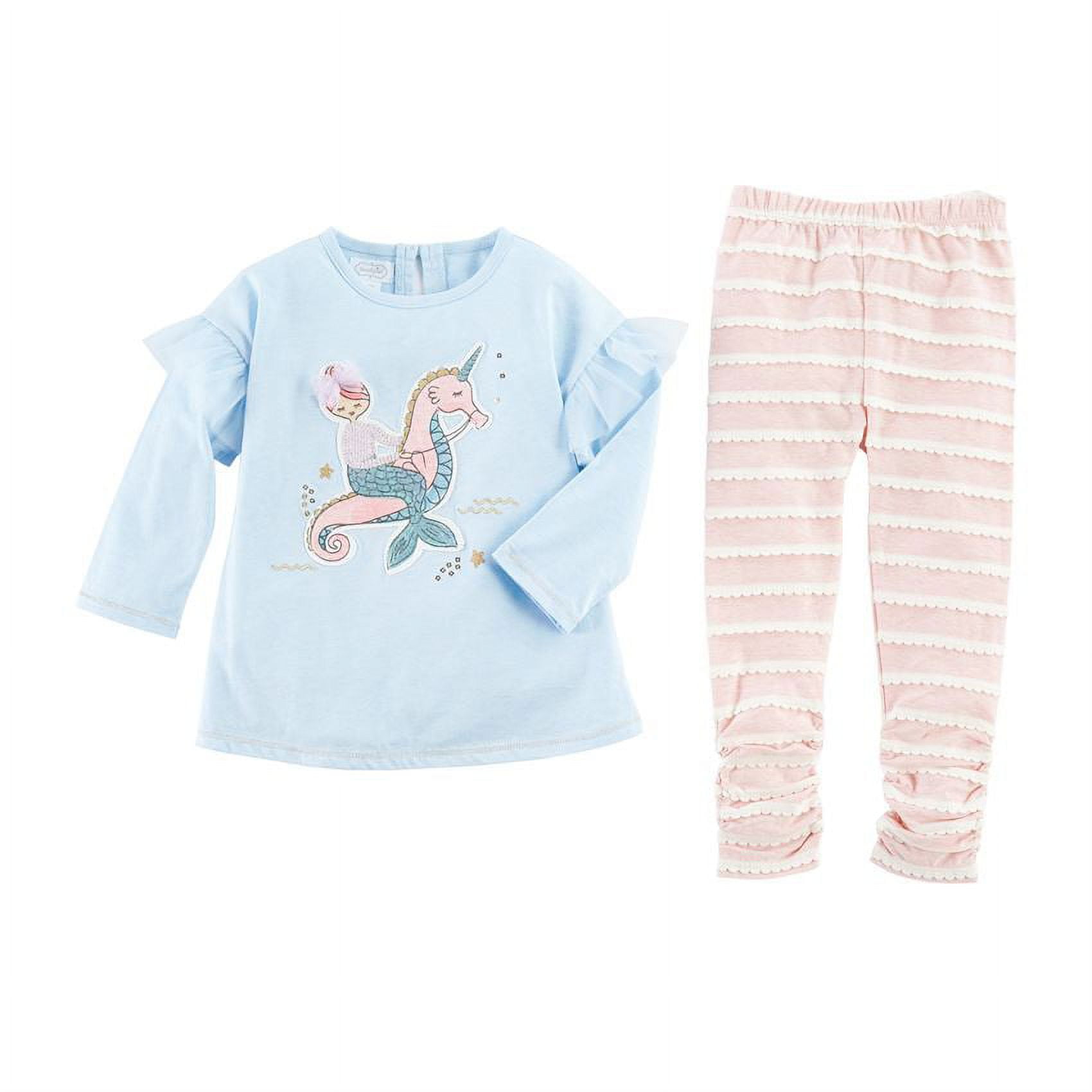 Mud Pie Toddler Girl mermaid Seahorse Tunic Legging Set - Walmart.com