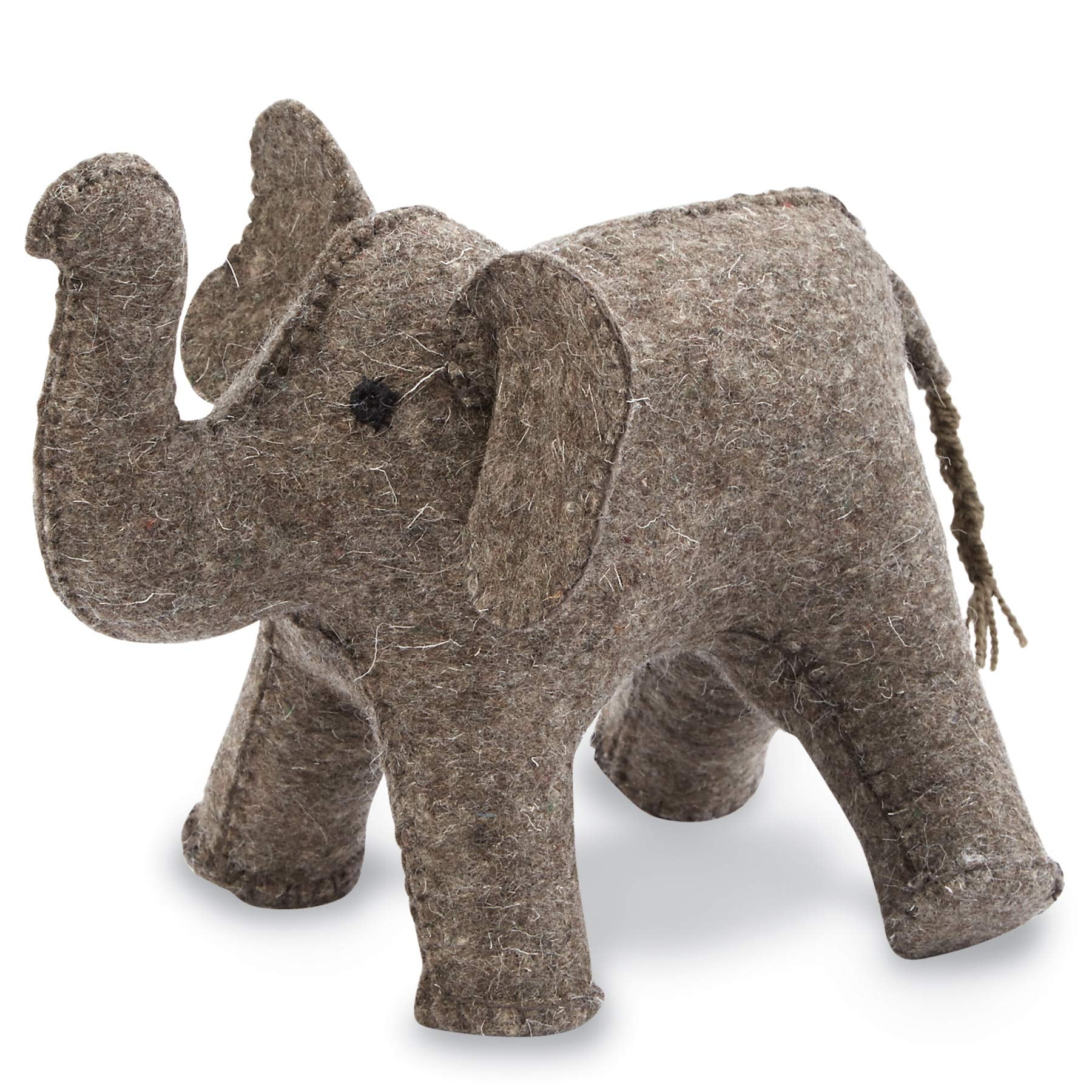 Mud Pie Vintage Inspired Nursery Decor Wool Elephant Book End, Grey, 10 ...