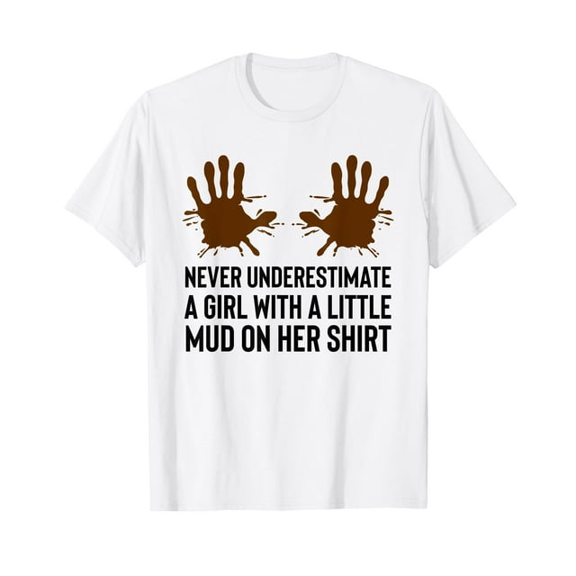 Mud Run Women Girls 5K Runners Running Team Muddy Handprint T-Shirt-XL ...