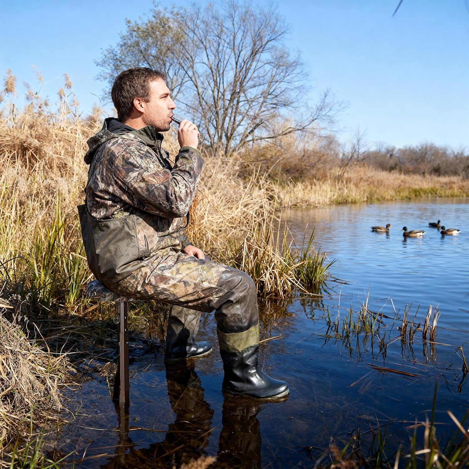 Mud Seat, Padded Camo Marsh Seat, Folding Hunting Seat, Waterfowl Duck ...