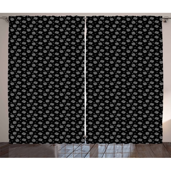 Ambesonne Mudcloth Curtains 2 Panel Set, Traditional Folk, 108" x 108 ...